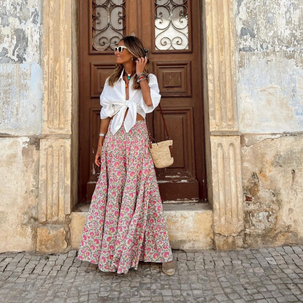 Boho Floral Maxi Skirt | Bohemian, Hippie & Gypsy Fashion | Brasil ...